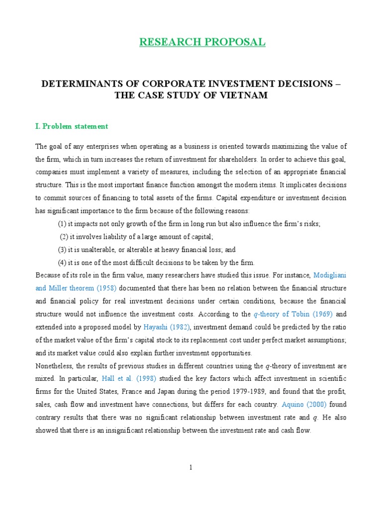 Research Proposal For MBA | PDF | Ordinary Least Squares | Instrumental ...
