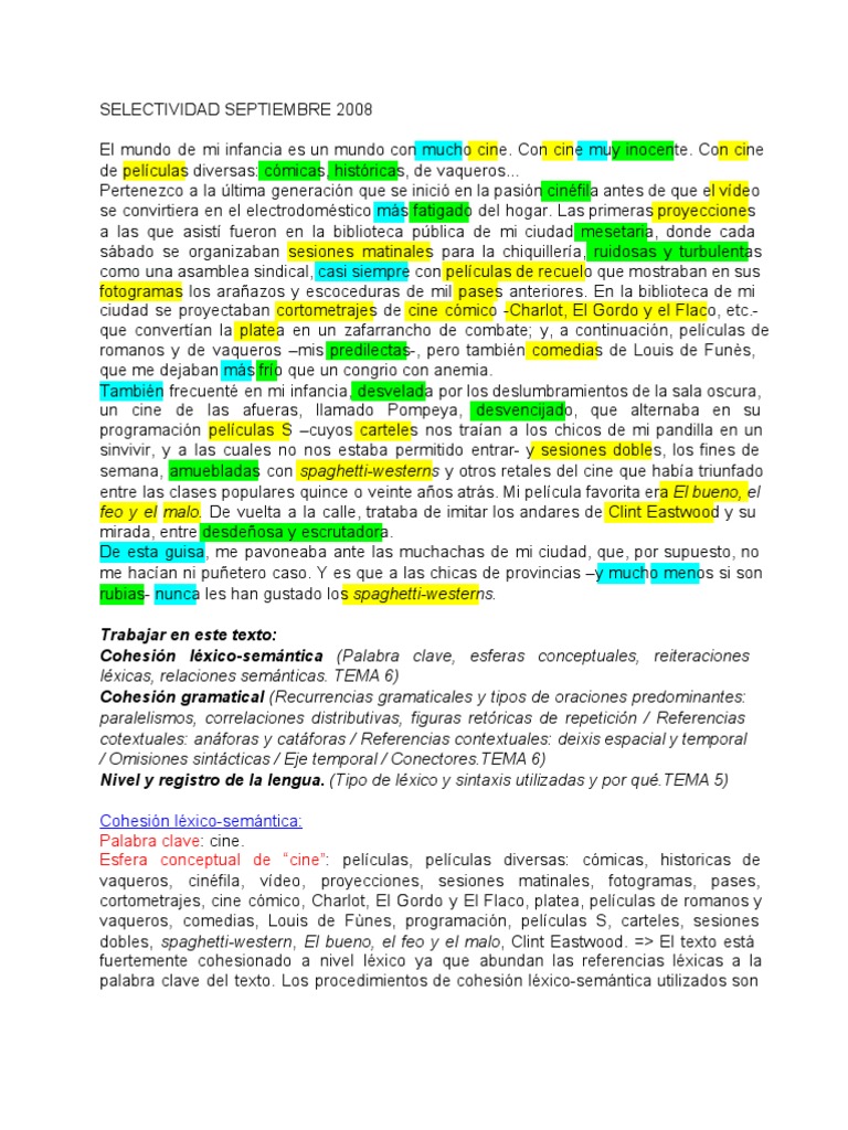 TEXTO PARA TRABAJAR LA COHESIÓN GRAMATICAL | Palabra | Oración ...