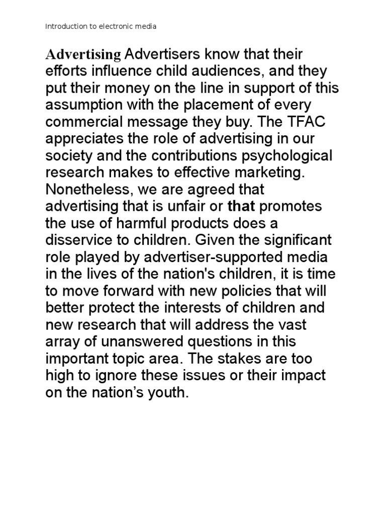 Advertising Advertisers Know That Their: Introduction To Electronic ...