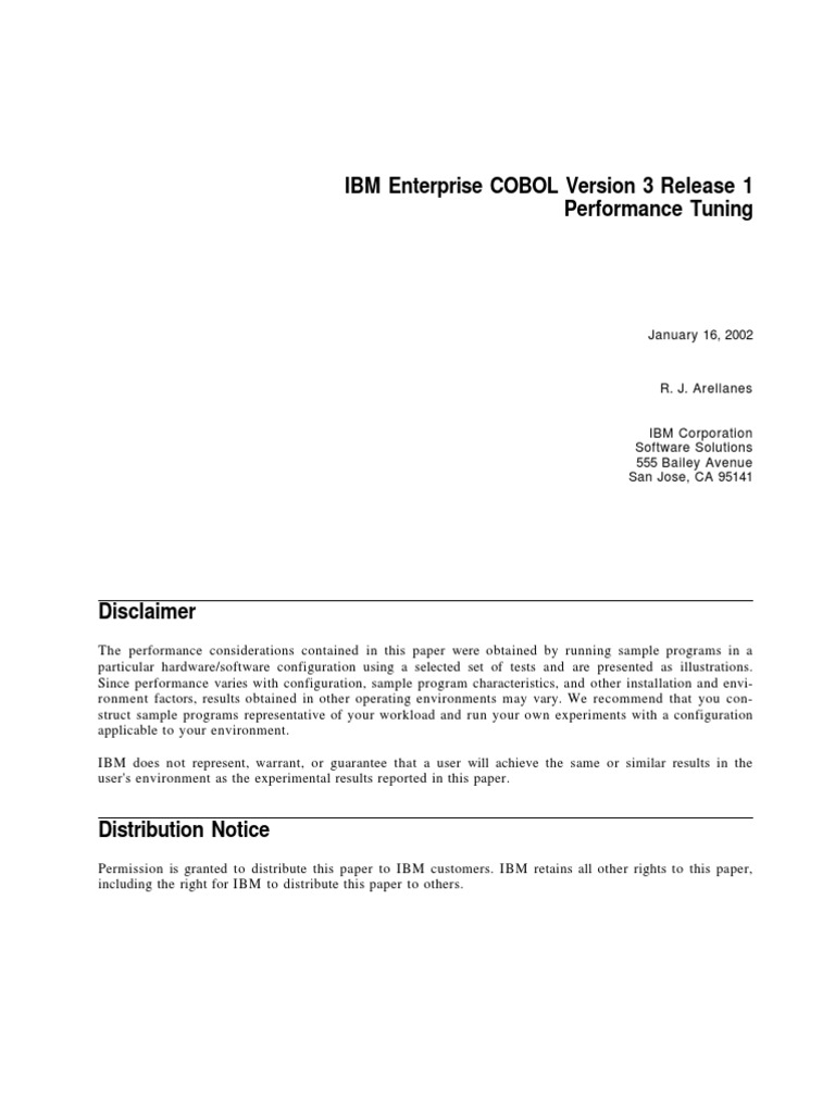 Cobol Performance Tuning | PDF | Subroutine | Compiler