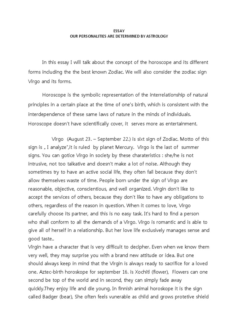 Essay | PDF | Horoscope | Astrological Sign