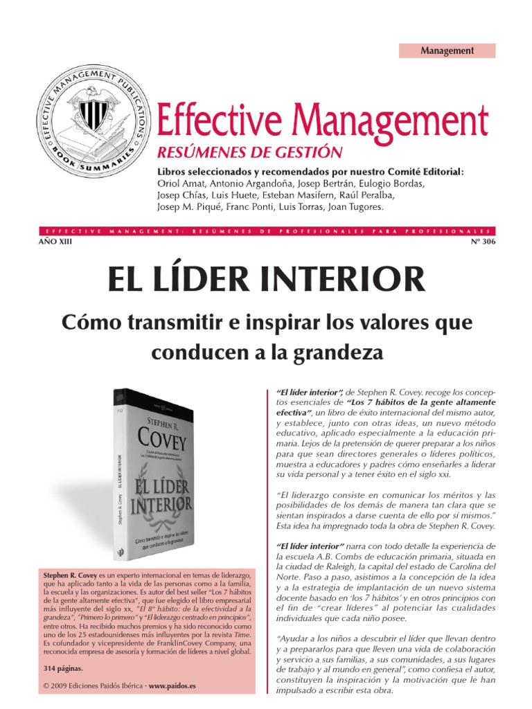 El Lider Interior S.covey | PDF