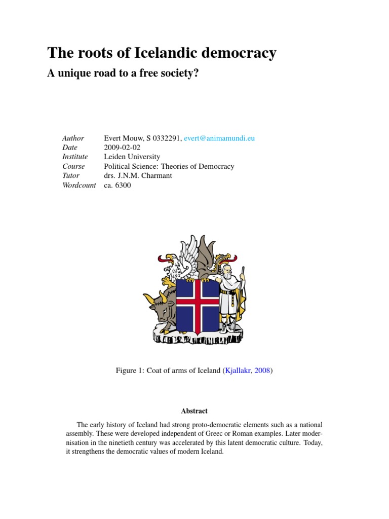 Icelandic Democracy | PDF | Iceland | Democracy