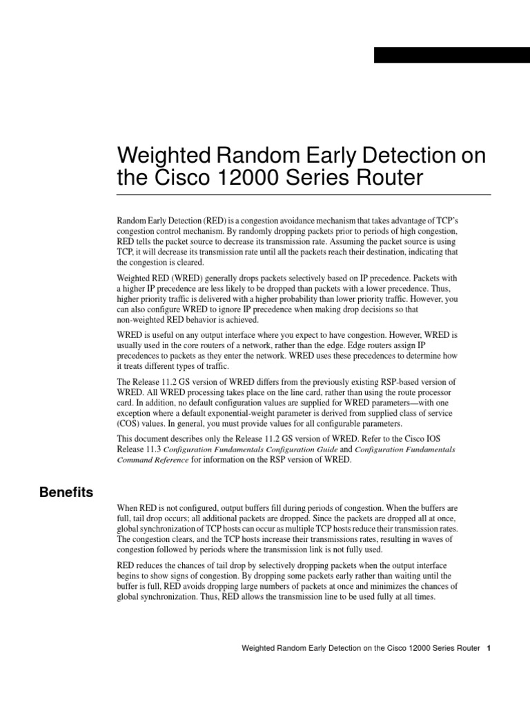 Weighted Random Early Detection Wred Wredgs Network Congestion Router Computing 