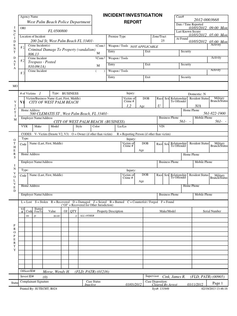 20120003668 | Police | Arrest