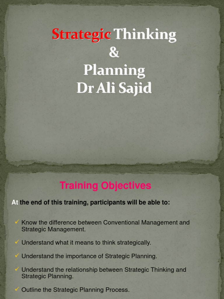 Strategic Thinking & Planning | PDF | Strategic Management | Strategic ...