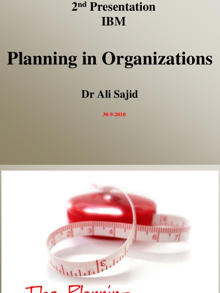 Planning in Organizations | PDF | Strategic Planning | Goal