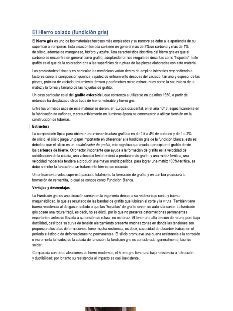 El Hierro Colado | PDF | Acero inoxidable | Sólidos cristalinos