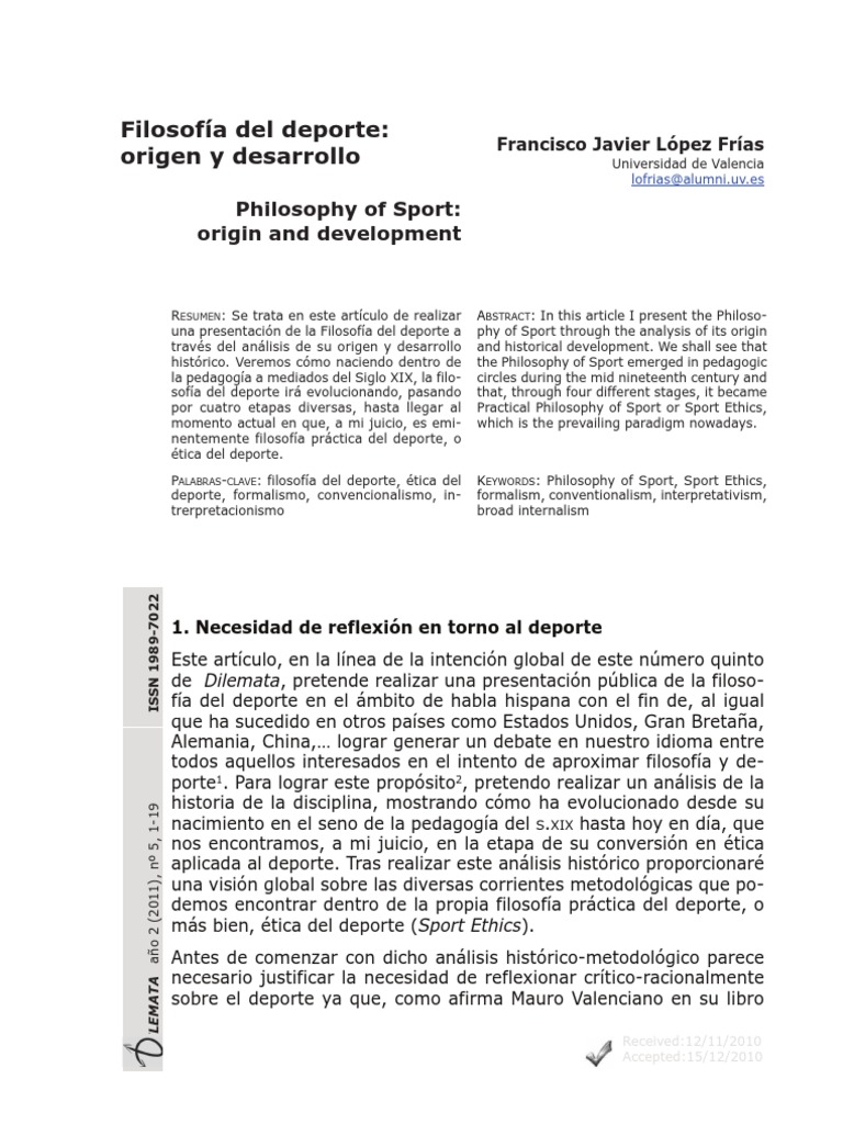 Filosofia Del Deporte | PDF | Deportes | marxismo