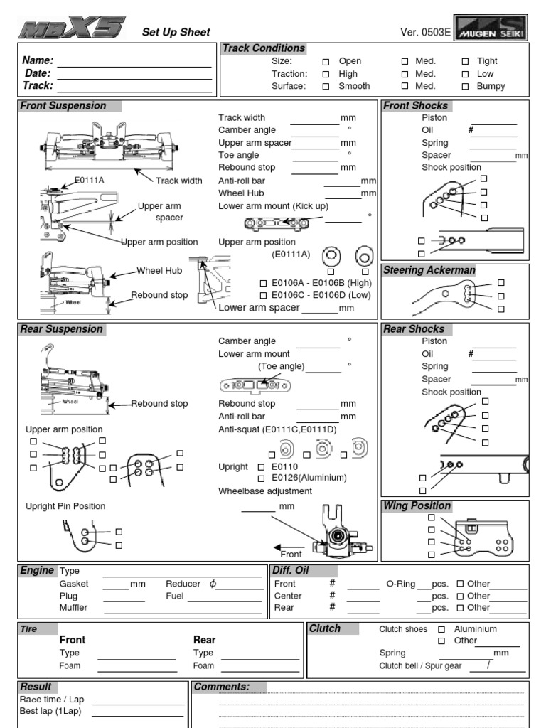 Mugen MBX5 Setup Guide | PDF