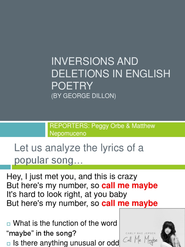 Inversions and Deletions in English Poetry v.2 | PDF | Poetry | English ...