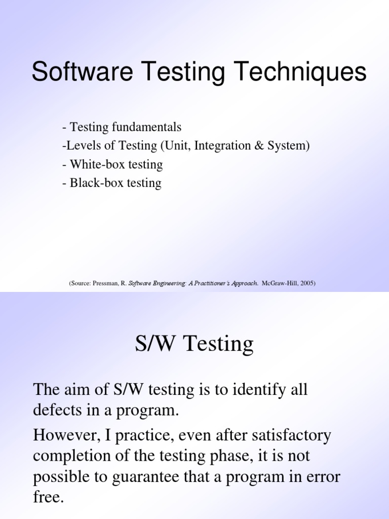 Software Testing Techniques Overview | PDF | Control Flow | Software ...