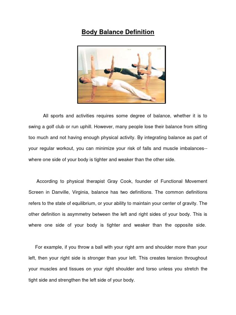 Body Balance Definition | Physical Fitness | Pilates