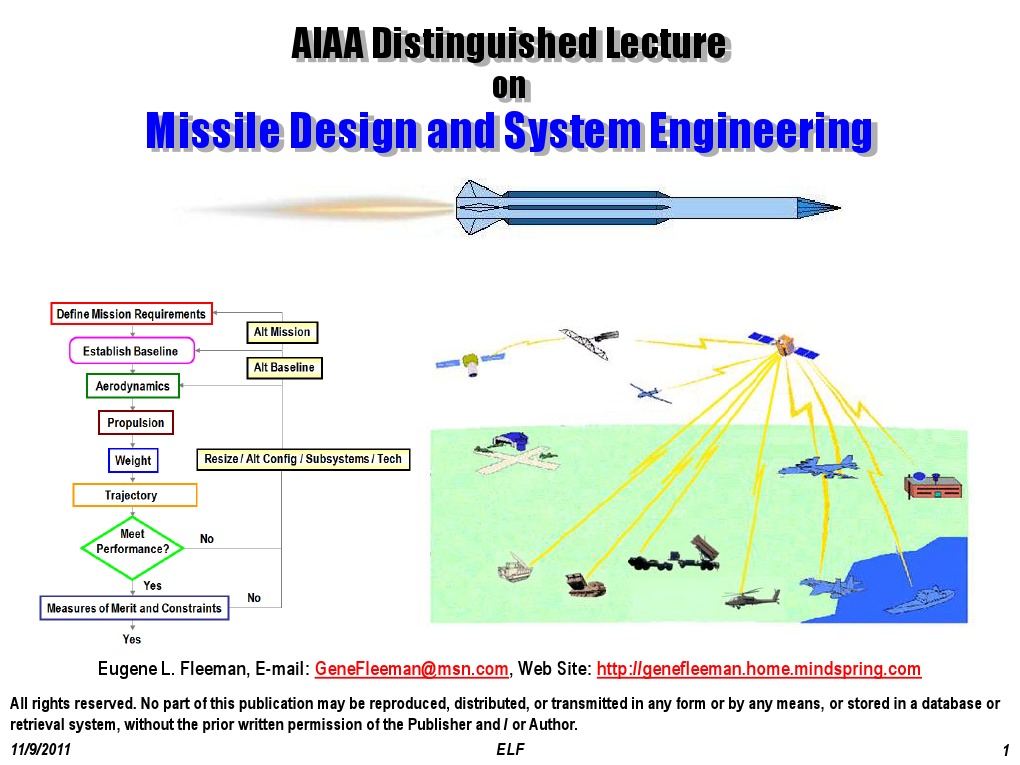 AIAA Distinguished Lecture - Missile Design and System Engineering (24 ...