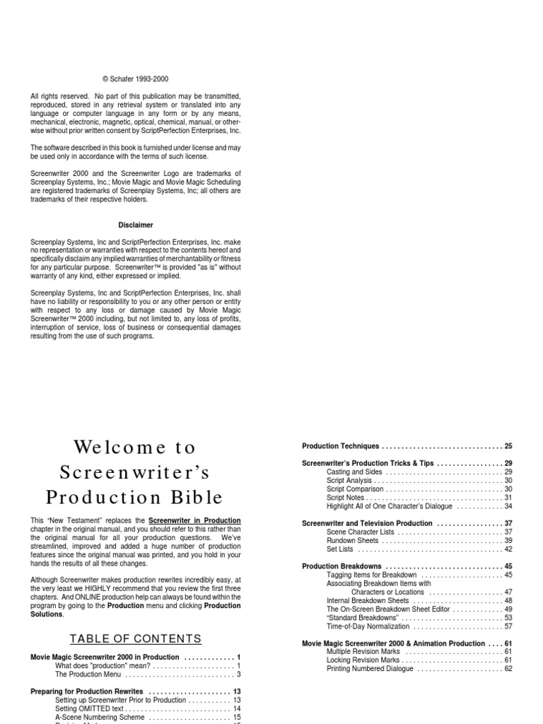 Production Bible | PDF