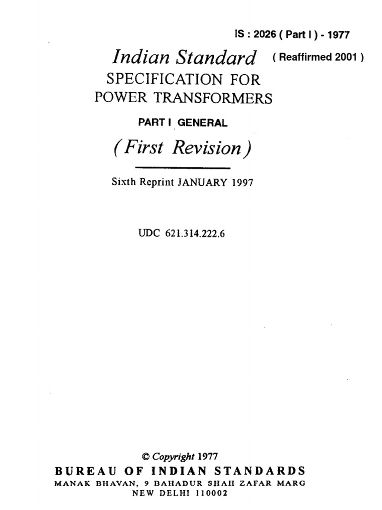 IS 2026 Part 1 | PDF