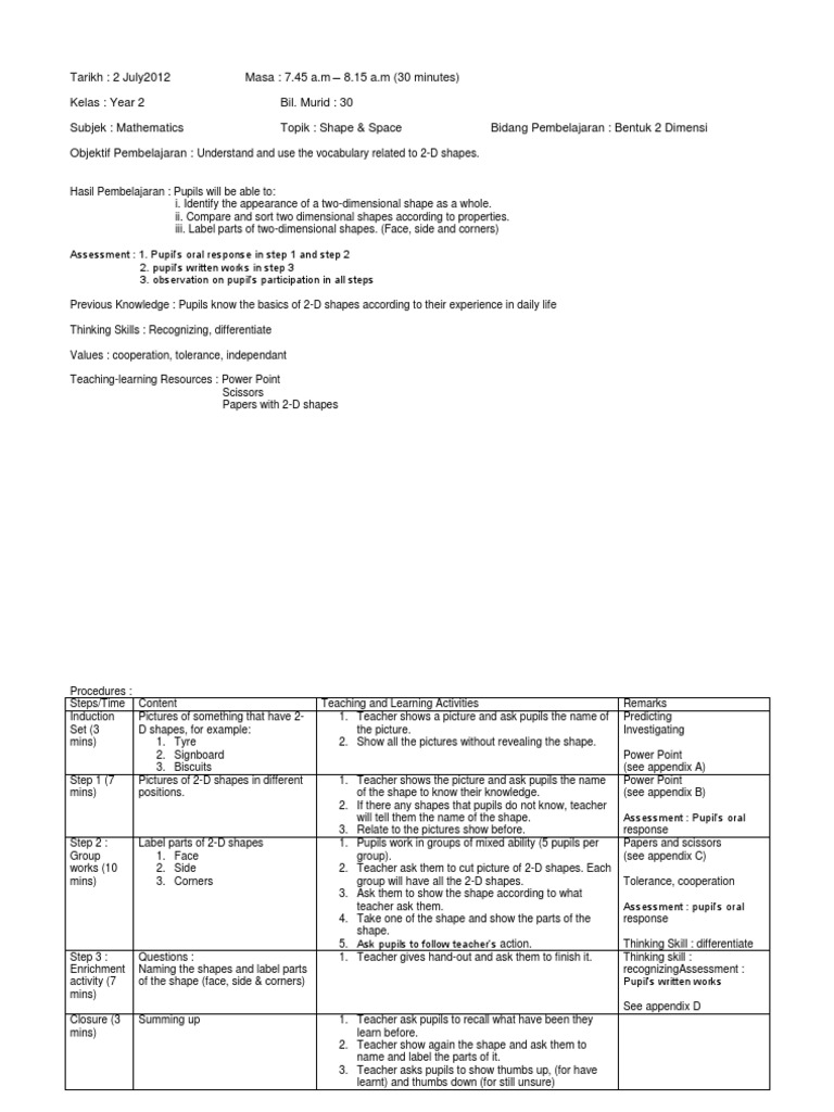 Understanding 2D Shapes in Year 2 Math | PDF | Educational Assessment ...