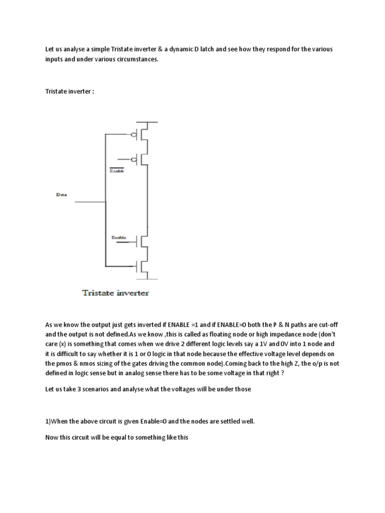 Tristate Inverter | PDF | Electronic Circuits | Mosfet