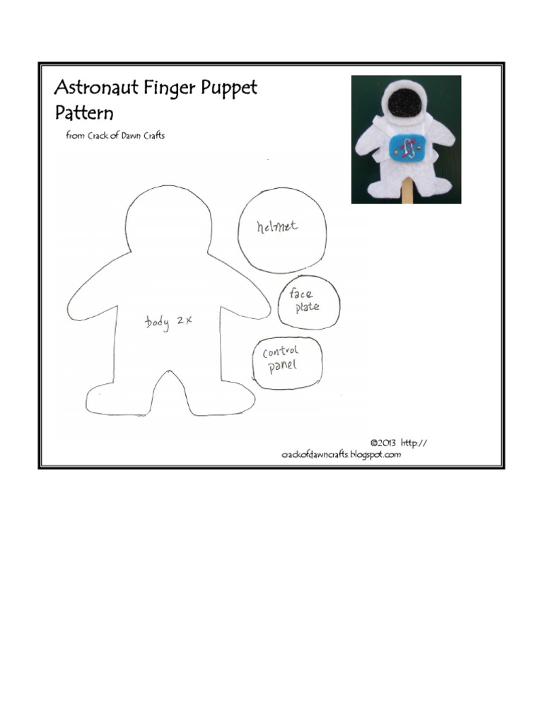 Astronaut Finger Puppet Pattern | PDF