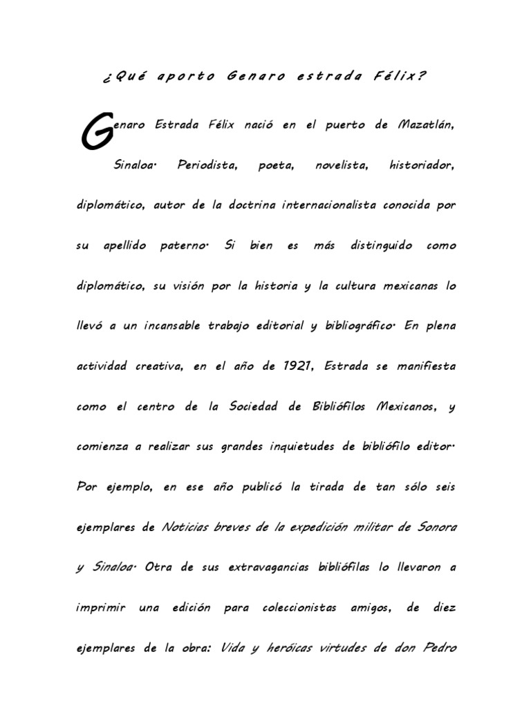 Qué Aporto Genaro Estrada Félix | PDF