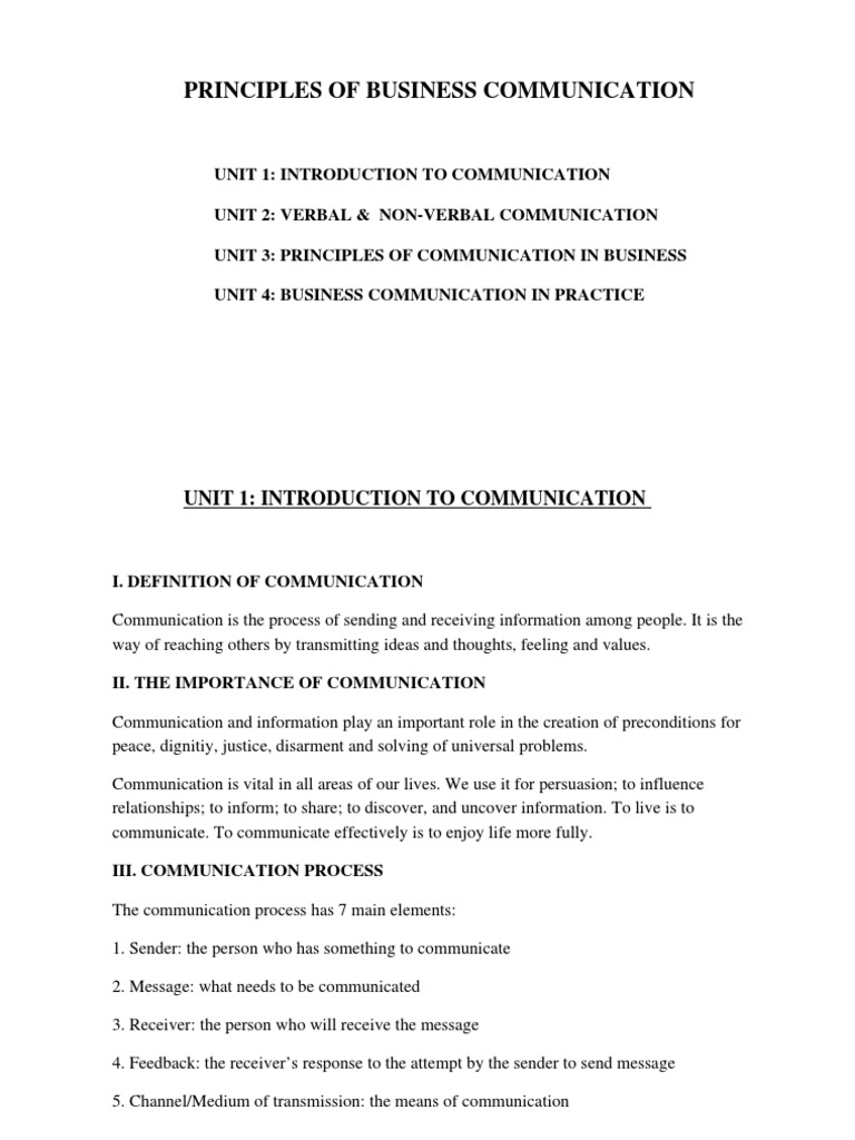 Principles of Business Communication | PDF | Nonverbal Communication ...