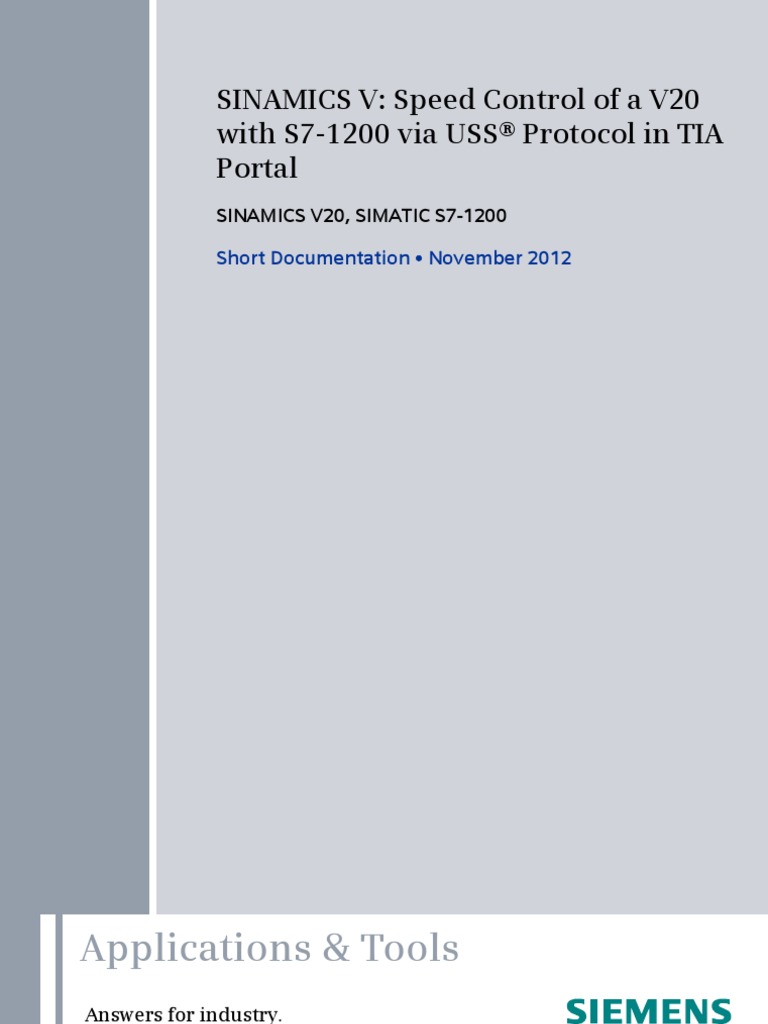 V20 at S7-1200 USS v10 SHORT-DOCU en | PDF | Parameter (Computer Programming) | Data Type