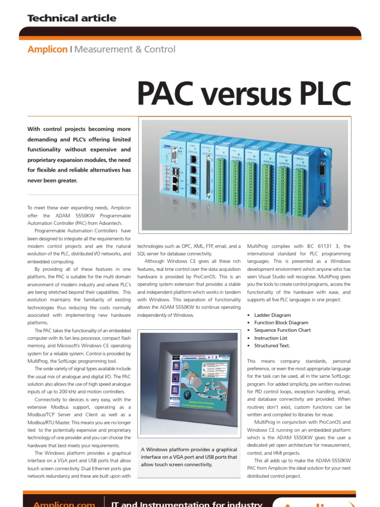PAC Versus PLC: Measurement & Control | PDF | Programmable Logic ...