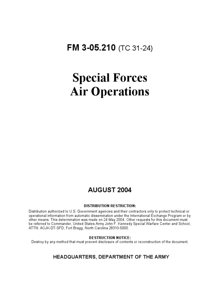 FM 3-05.210 Special Forces Air Operations | PDF