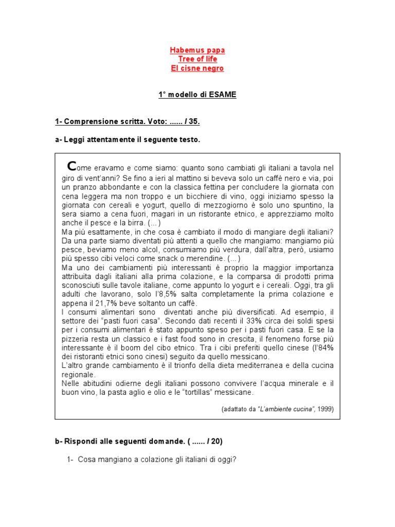 Modelli Esame R12 Marina | PDF