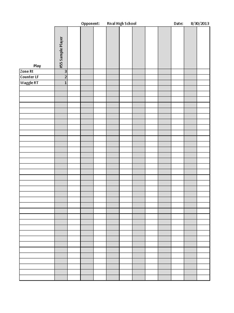 Offensive Line Grade Sheet Template | Download Free PDF | American ...
