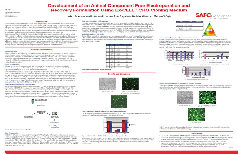 Development of An Animal-Component Free Electroporation and Recovery ...