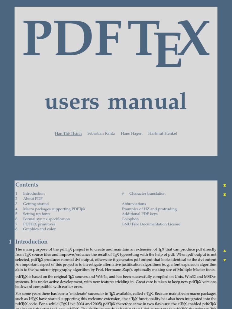 pdfTeX Users Manual | PDF | Te X | Portable Document Format