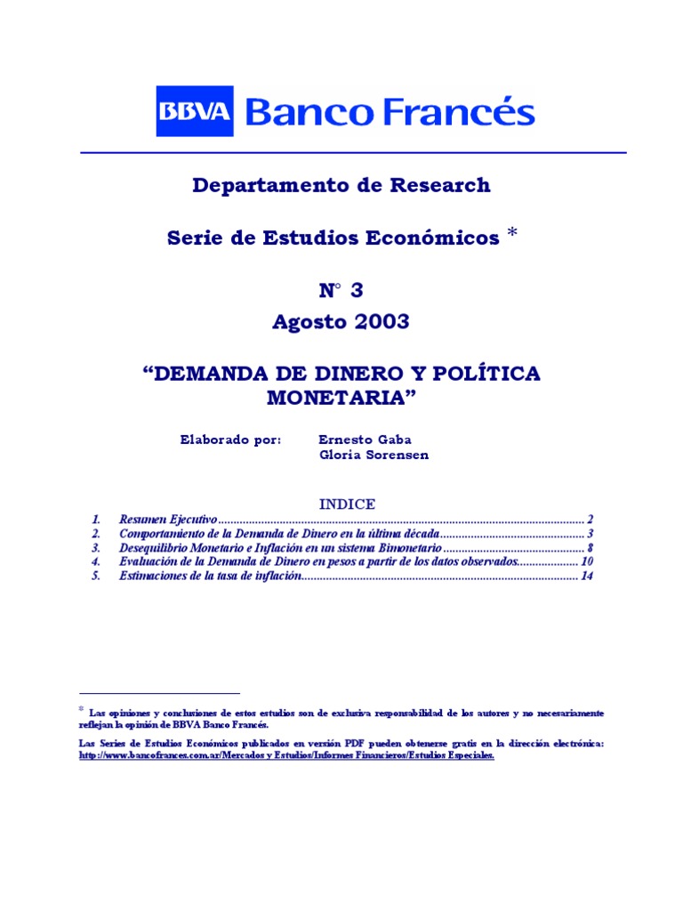 Demanda de Dinero y Politica Monetaria | PDF | Inflación | Tipo de cambio