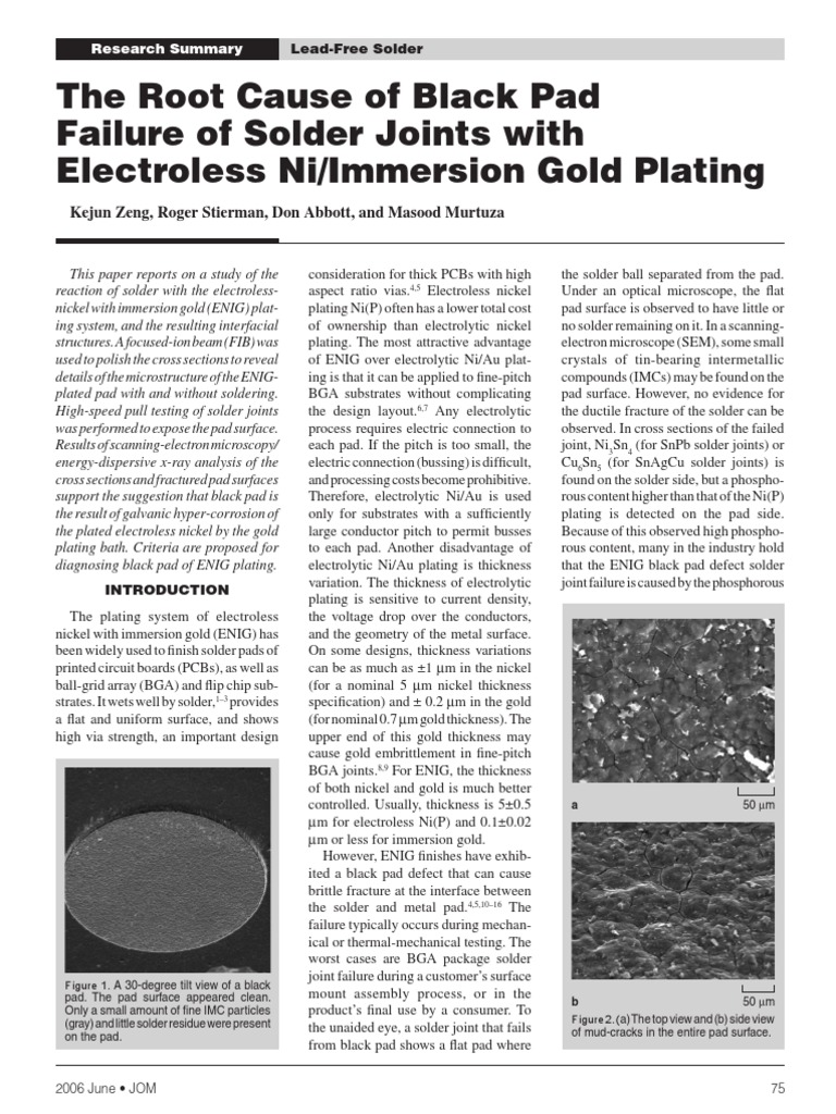 Lead-Free Solder and ENIG Plating Analysis | PDF | Solder | Corrosion