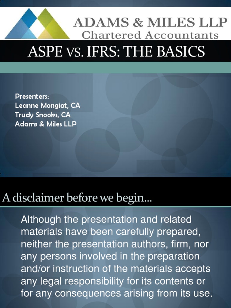 Aspe Vs Ifrs | PDF | Tax Expense | International Financial Reporting ...