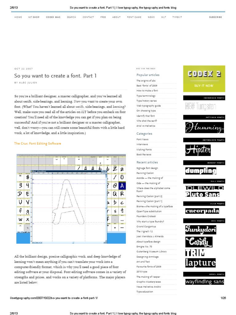 So You Want To Create A Font | PDF | Typefaces | Typography