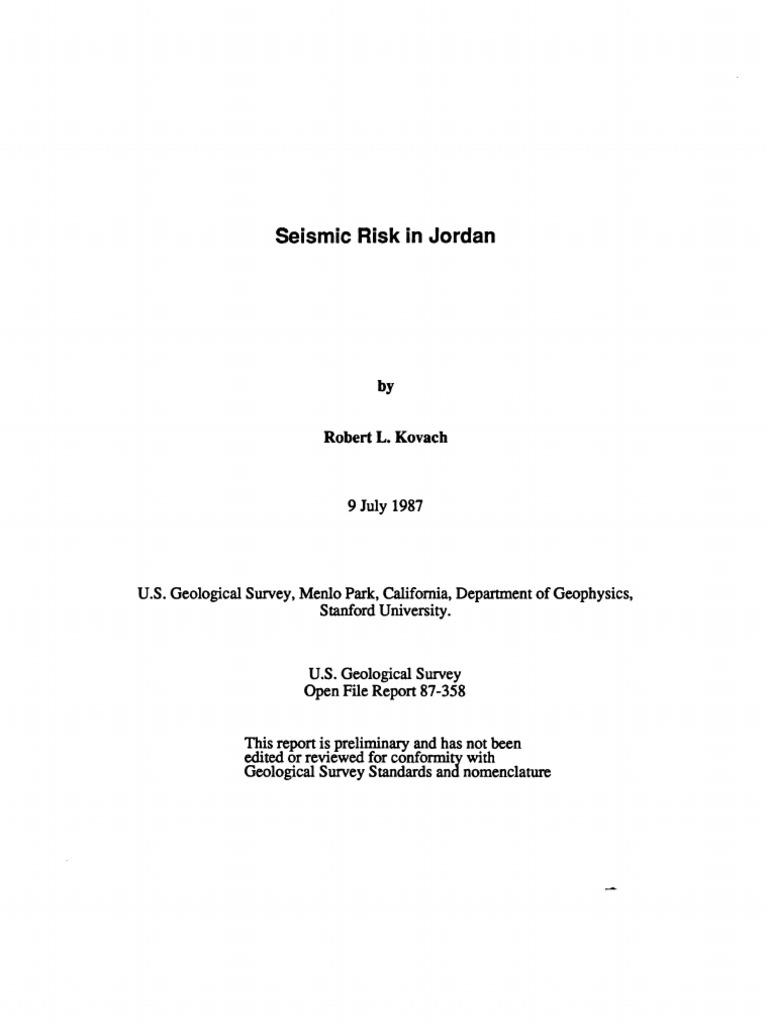 Seismic Risk in Jordan | PDF | Earthquakes | Seismology