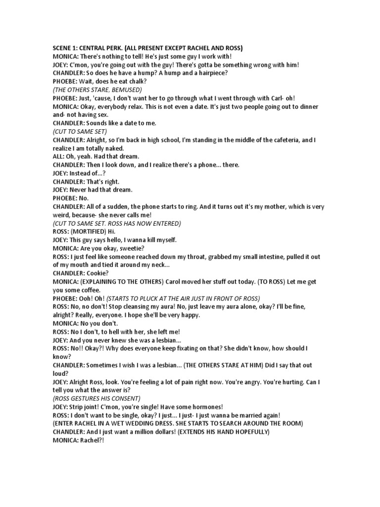 Friends Script 1 | PDF | Friends | Leisure