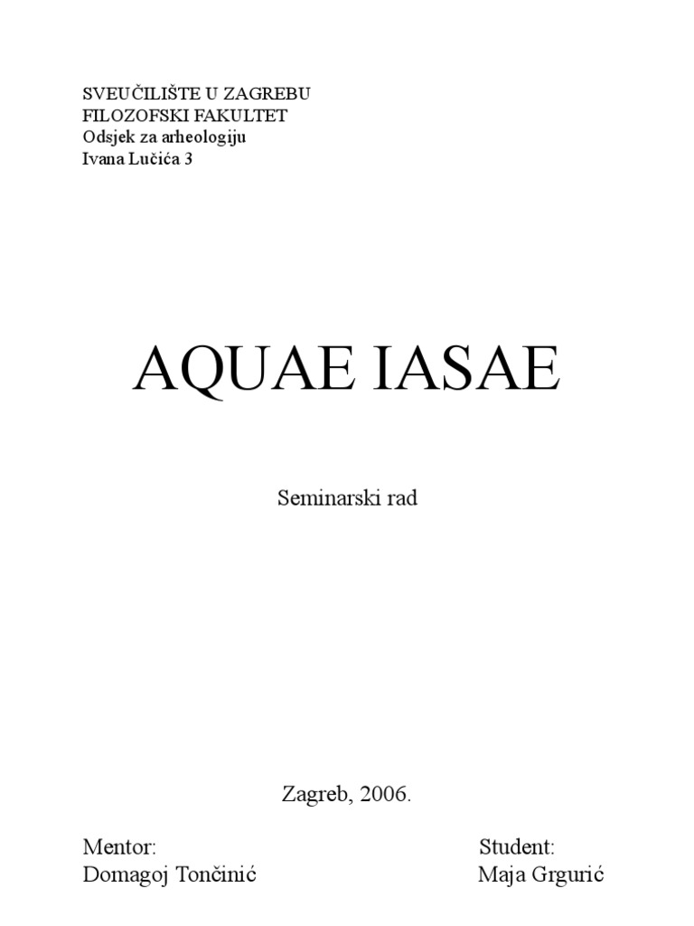 Aquae Iasae | PDF
