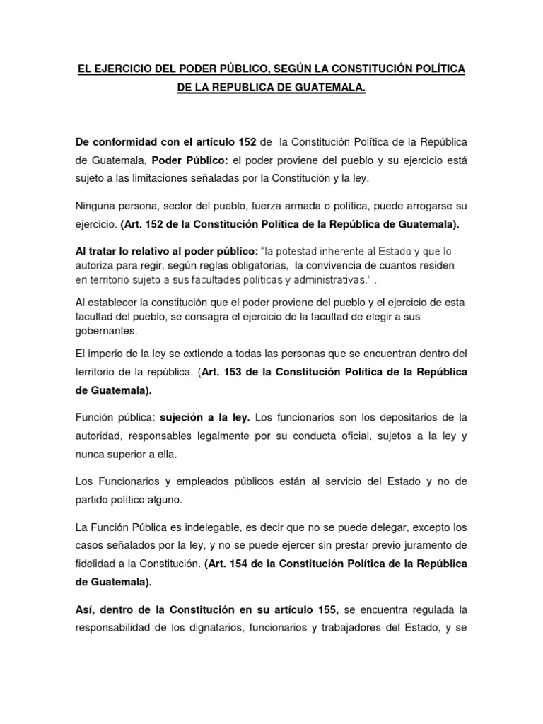 Trabajo Completo, Ejercicio Del Poder Publico | PDF | Estatuto de ...