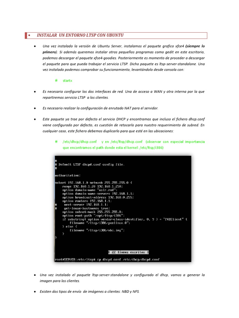 Instalando Un Entorno LTSP Con Ubuntu Server | PDF | Interfaz de línea de comando | Archivo de ...