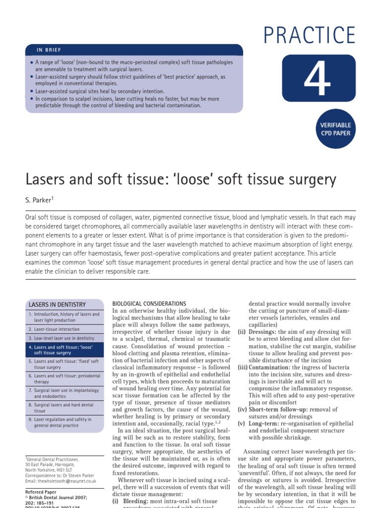 Practice: Lasers and Soft Tissue: Loose' Soft Tissue Surgery | PDF ...