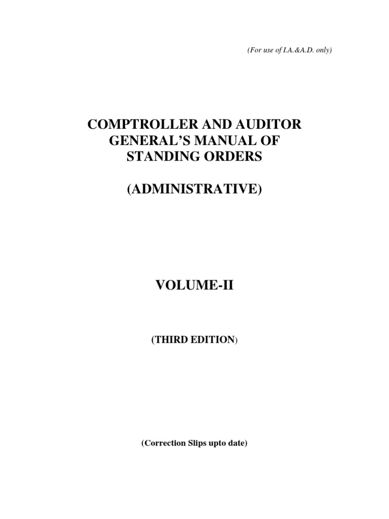 MSO (Administrative) Vol II | PDF | Government Of India | Comptroller