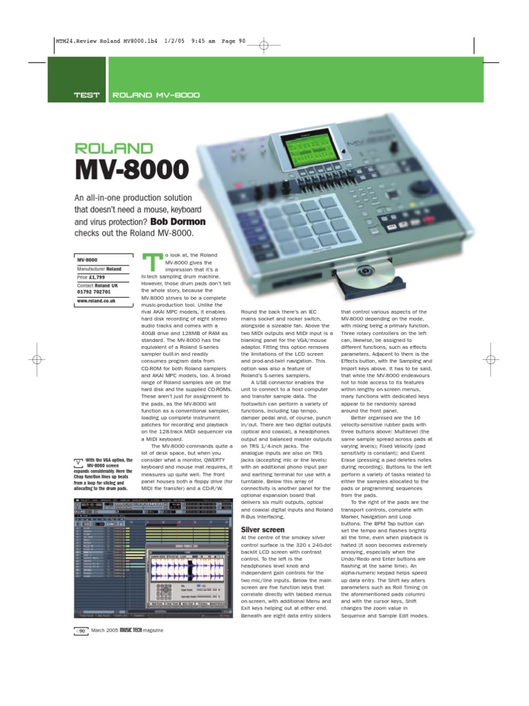 mv 8000 | Synthesizer | Sound Production Technology