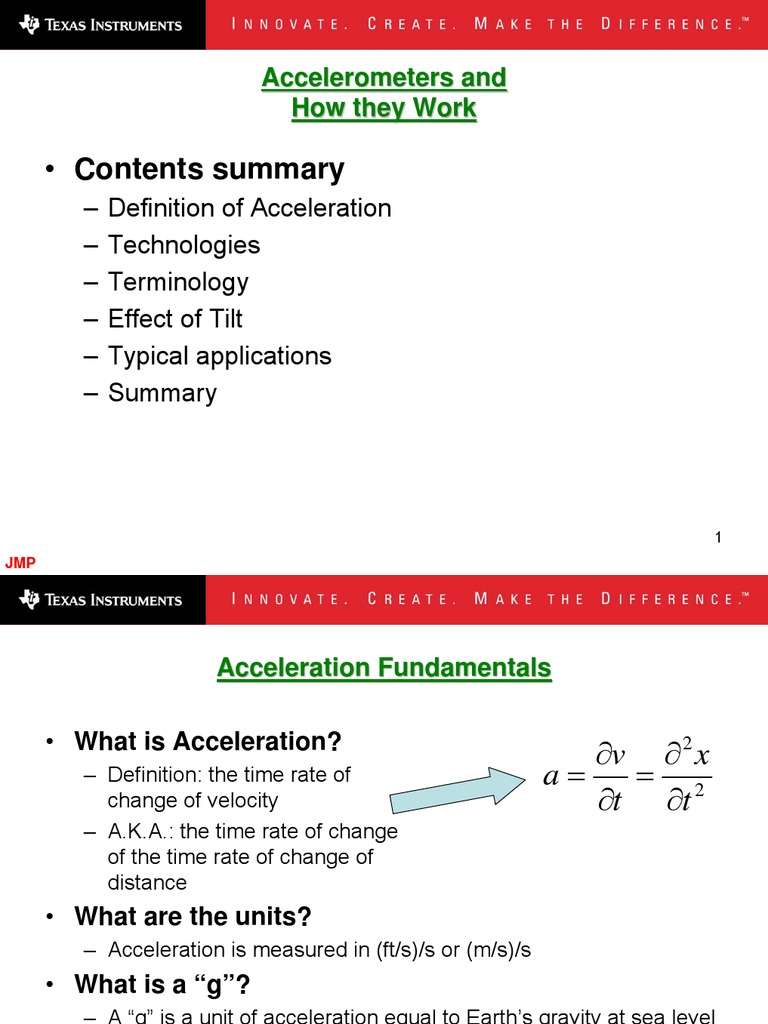 Texas Instruments Accelerometer Overview | PDF | Science & Mathematics ...