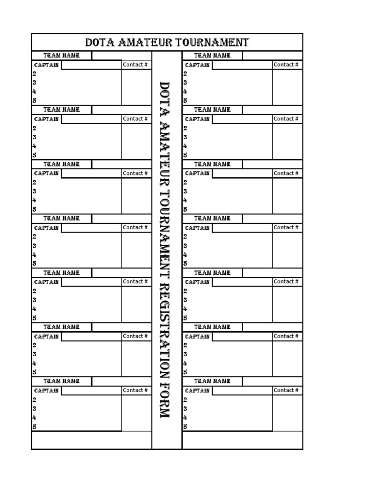 Dota Tournament Registration Form | PDF | Career & Growth