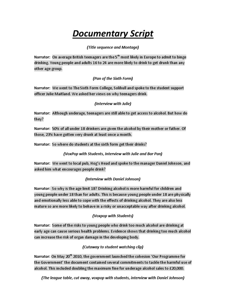 Documentary Script | PDF