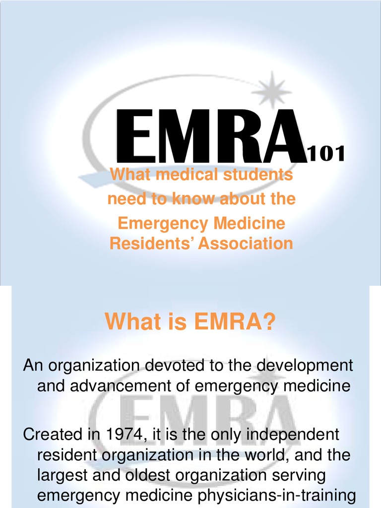 EMRA 101 Info For Med Students | PDF | Residency (Medicine) | Medical ...