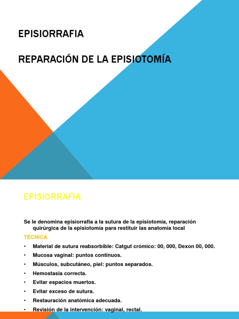 Técnicas de Episiorrafia y Complicaciones | PDF