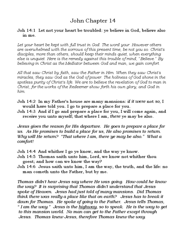 John Chapter 14 | PDF | Jesus | Religious Belief And Doctrine